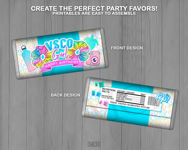 VSCO Girl Party Candy Bar Wrapper Labels, Vscogirl Birthday Vsco Party ...