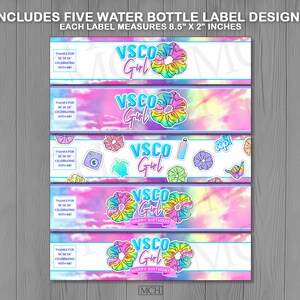 VSCO Girl Party Water Bottle Wrapper Labels, Vscogirl Birthday Vsco ...