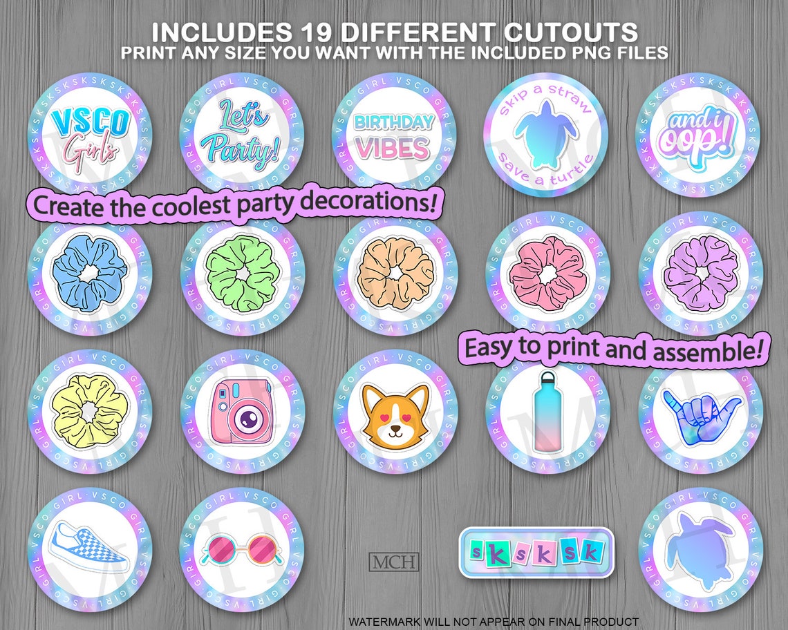 VSCO Girl Party Centerpieces Vscogirl Birthday Vsco Party - Etsy