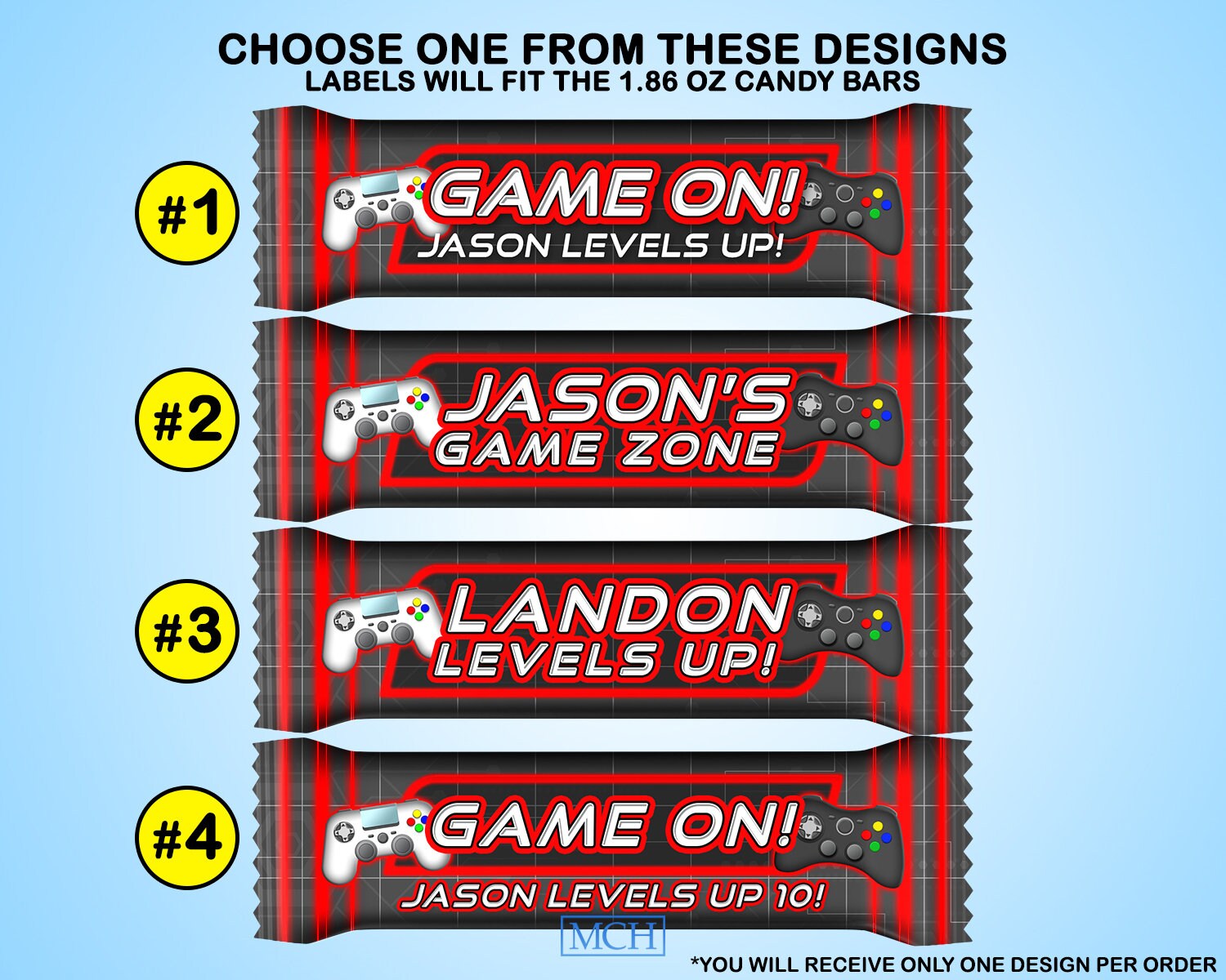 Gamer Party 1.86 Oz Snickers Candy Bar Wrapper Labels Personalized ...