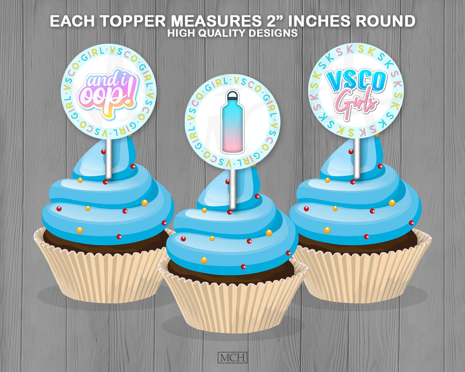 VSCO Girl Party Cupcake Toppers Vscogirl Birthday Vsco Party - Etsy