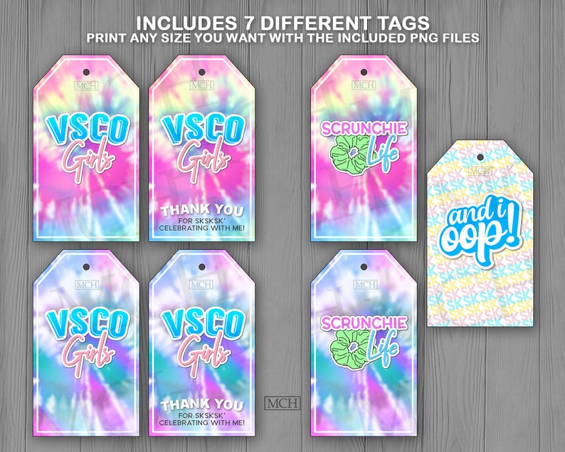 VSCO Girl Party Favor Gift Tags, Vscogirl Birthday Party, Vsco Candy ...