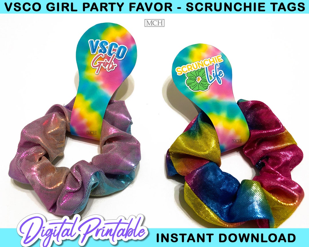 VSCO Girl Party Scrunchie Tags, Vscogirl Birthday Party, Vsco Party ...