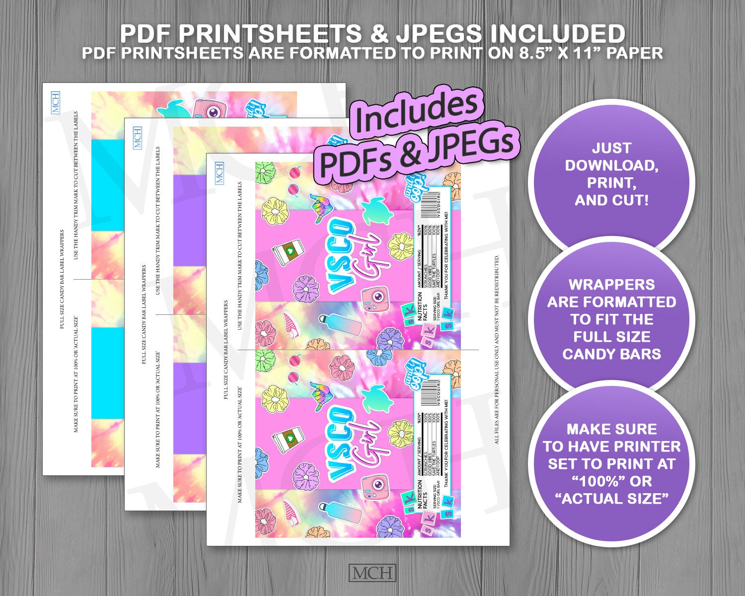 VSCO Girl Party Candy Bar Wrapper Labels Vscogirl Birthday - Etsy