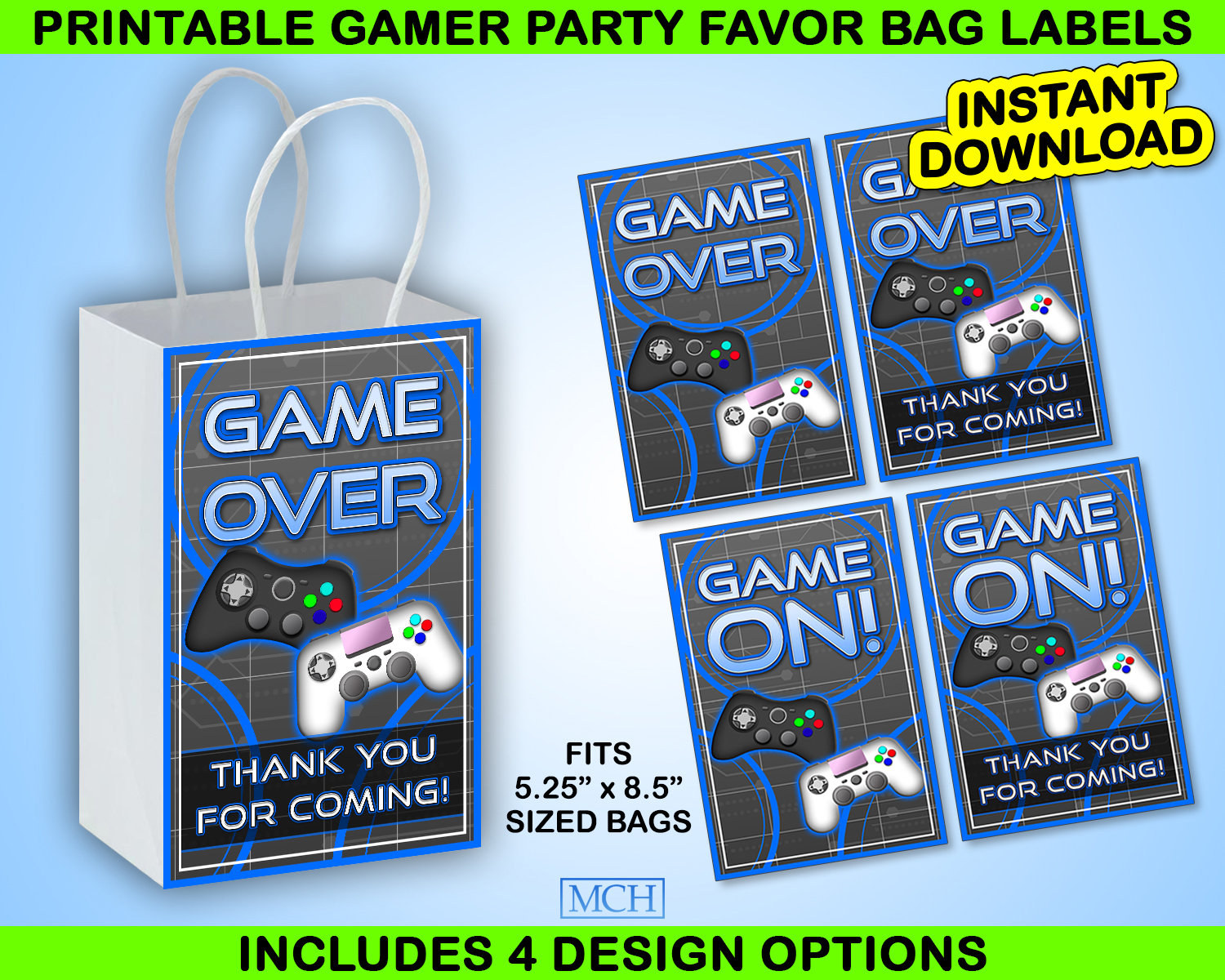 Gamer Party Favor Gift Bag Label Wrap Video Game Party Gaming - Etsy