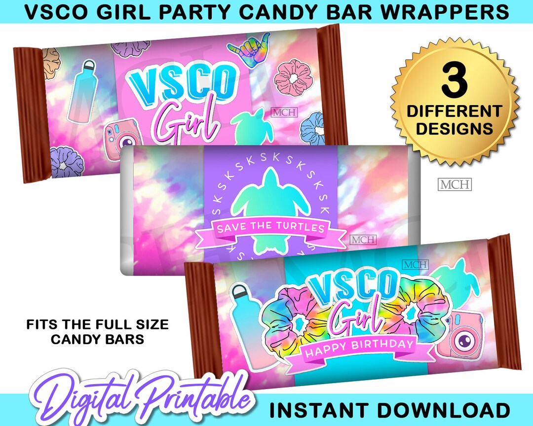 VSCO Girl Party Candy Bar Wrapper Labels, Vscogirl Birthday Vsco Party ...