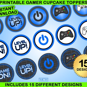 Gamer Party Cupcake Toppers, Video Game Party Gaming Treat Snacks ...