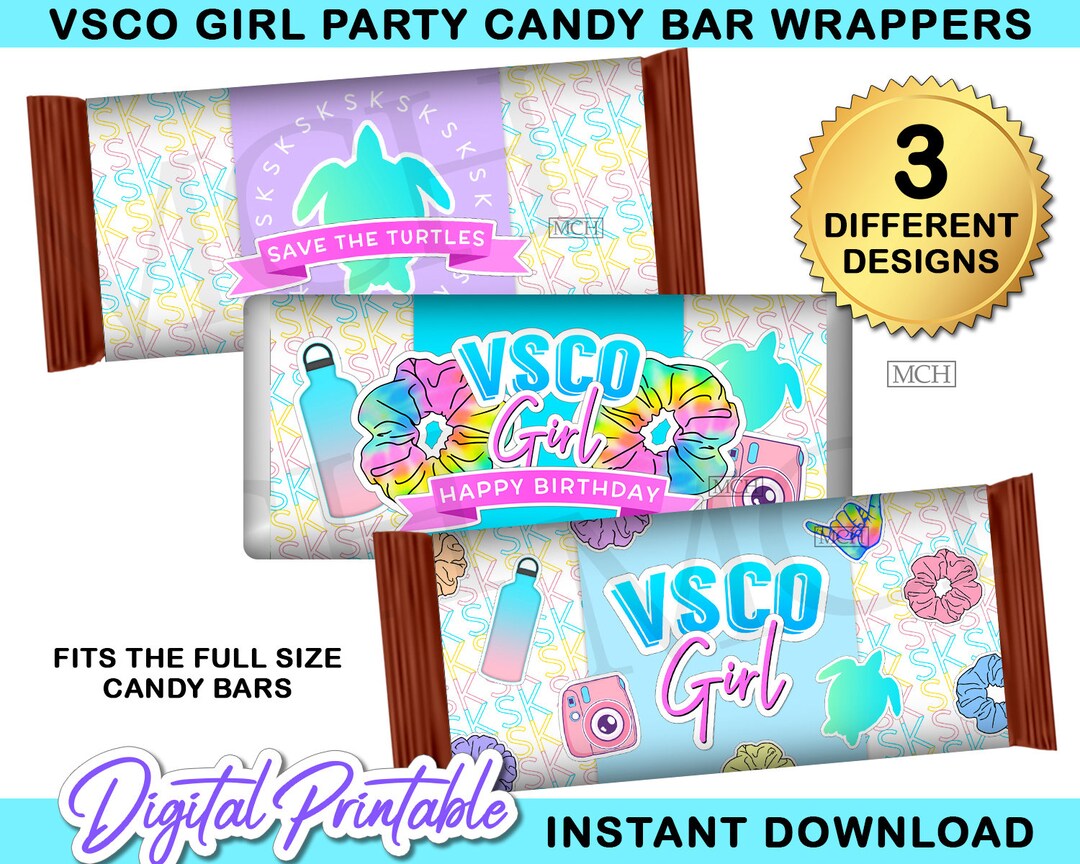 VSCO Girl Party Candy Bar Wrapper Labels, Vscogirl Birthday Vsco Party ...