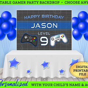 Gamer Party Backdrop Banner, Personalized Video Game on Game Party ...