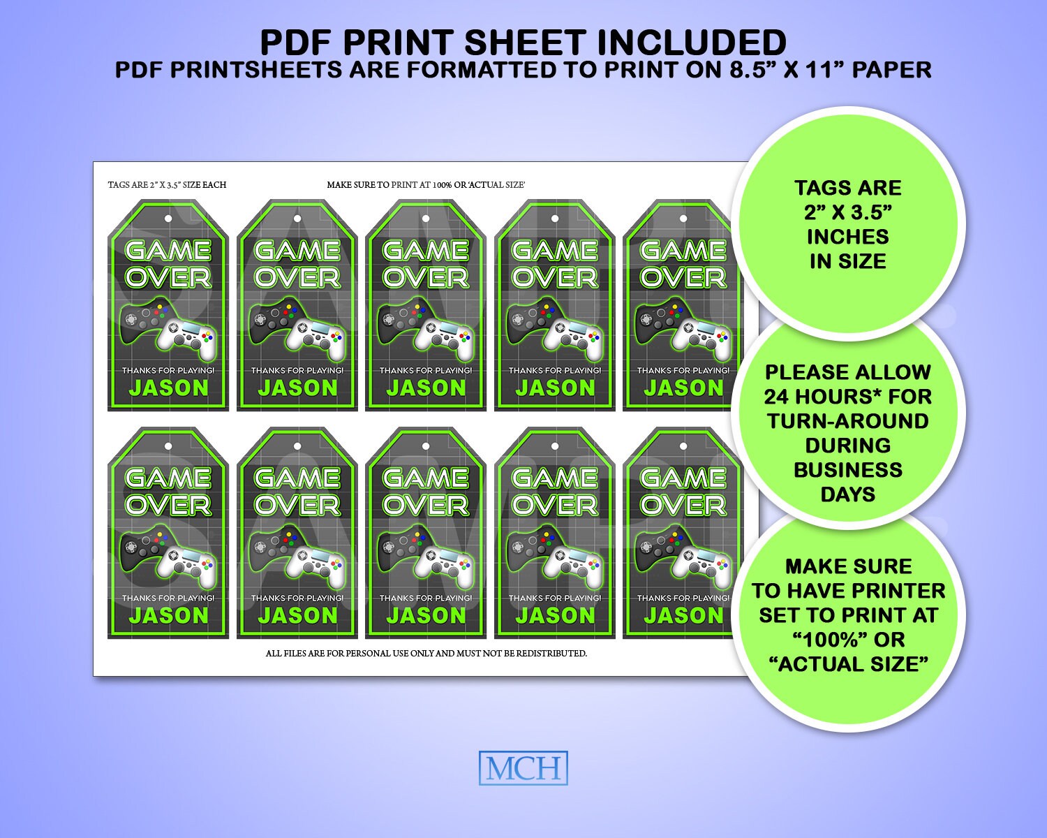 Gamer Party Favor Gift Tags Video Game Gaming Birthday Candy - Etsy