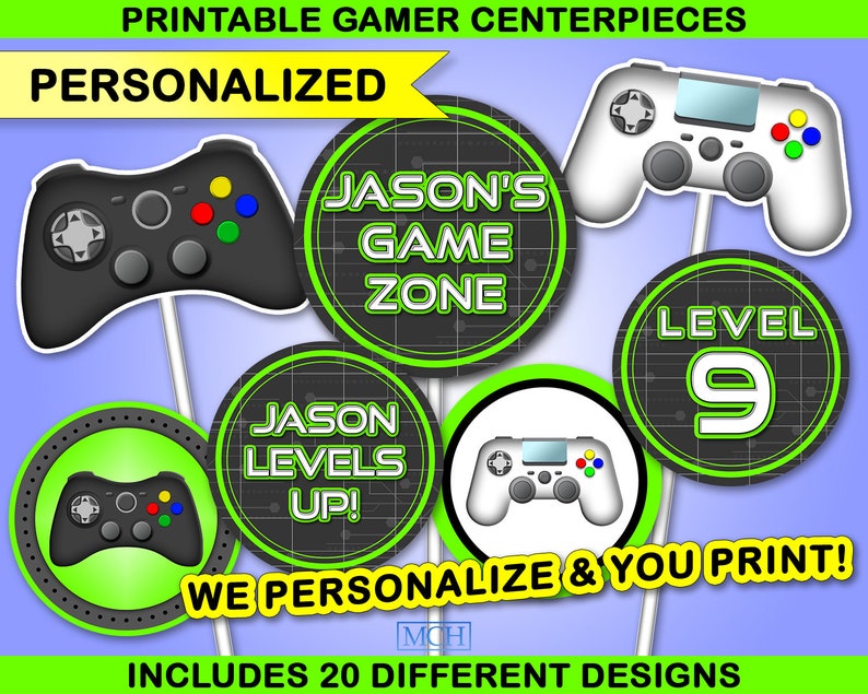 Gamer Party Centerpieces Personalized Custom Video Game | Etsy
