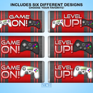 Gamer Party Candy Bar Wrapper Labels, Video Game Party Gaming Chocolate ...