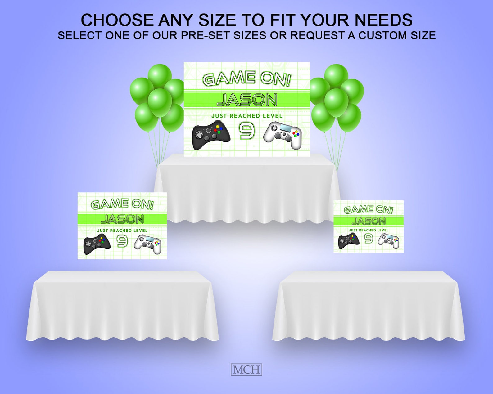 Gamer Party Backdrop Banner Personalized Video Game on Game | Etsy