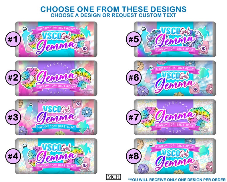 VSCO Girl Party Candy Bar Wrapper Labels Personalized Custom | Etsy