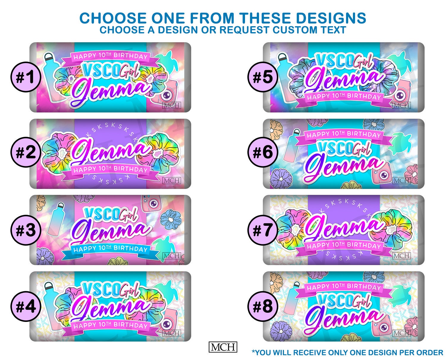 VSCO Girl Party Candy Bar Wrapper Labels Personalized Custom Vscogirl ...