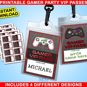Gamer VIP Party Passes, V.I.P. Cards, Birthday Party Passes, Video Game ...