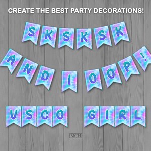 VSCO Girl Party Banner, Vscogirl Birthday Vsco Party Backdrop ...