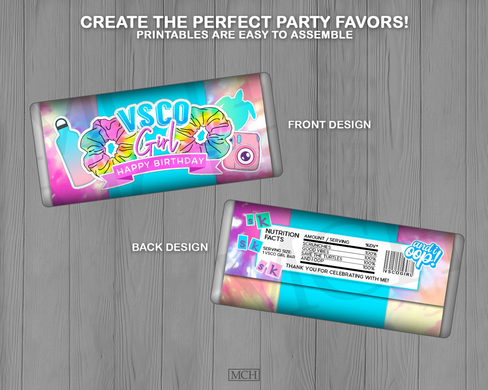 VSCO Girl Party Candy Bar Wrapper Labels Vscogirl Birthday | Etsy