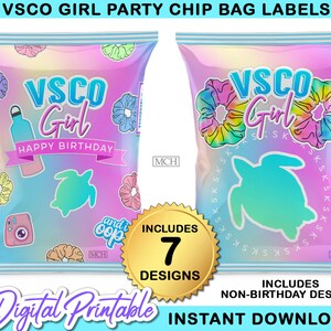 VSCO Girl Party Chip Bag Wrapper Labels, Vscogirl Birthday Vsco Party ...