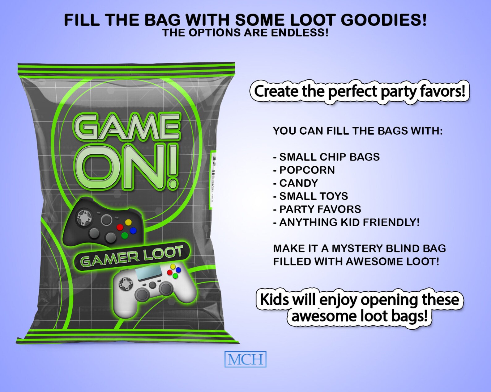 Gamer Party Chip Bag Wrapper Labels Video Game Party Gaming - Etsy