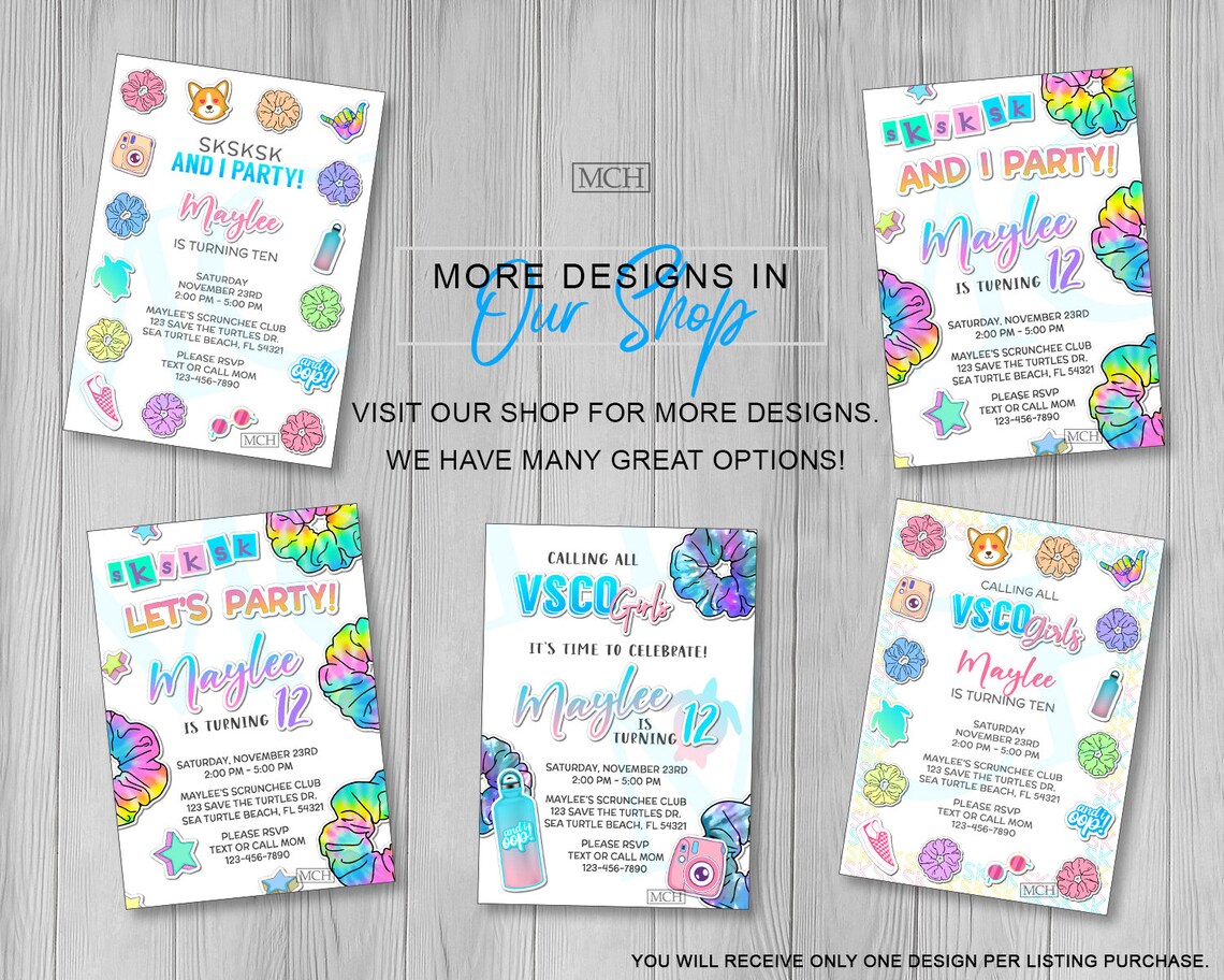 VSCO Girl Invitation Birthday Party, Personalized VSCO Party, Vscogirl ...
