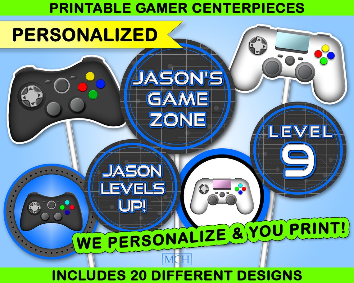 Gamer Party Centerpieces Personalized Custom Video Game Birthday Cake ...