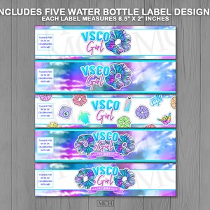 VSCO Girl Party Water Bottle Wrapper Labels, Vscogirl Birthday Vsco ...