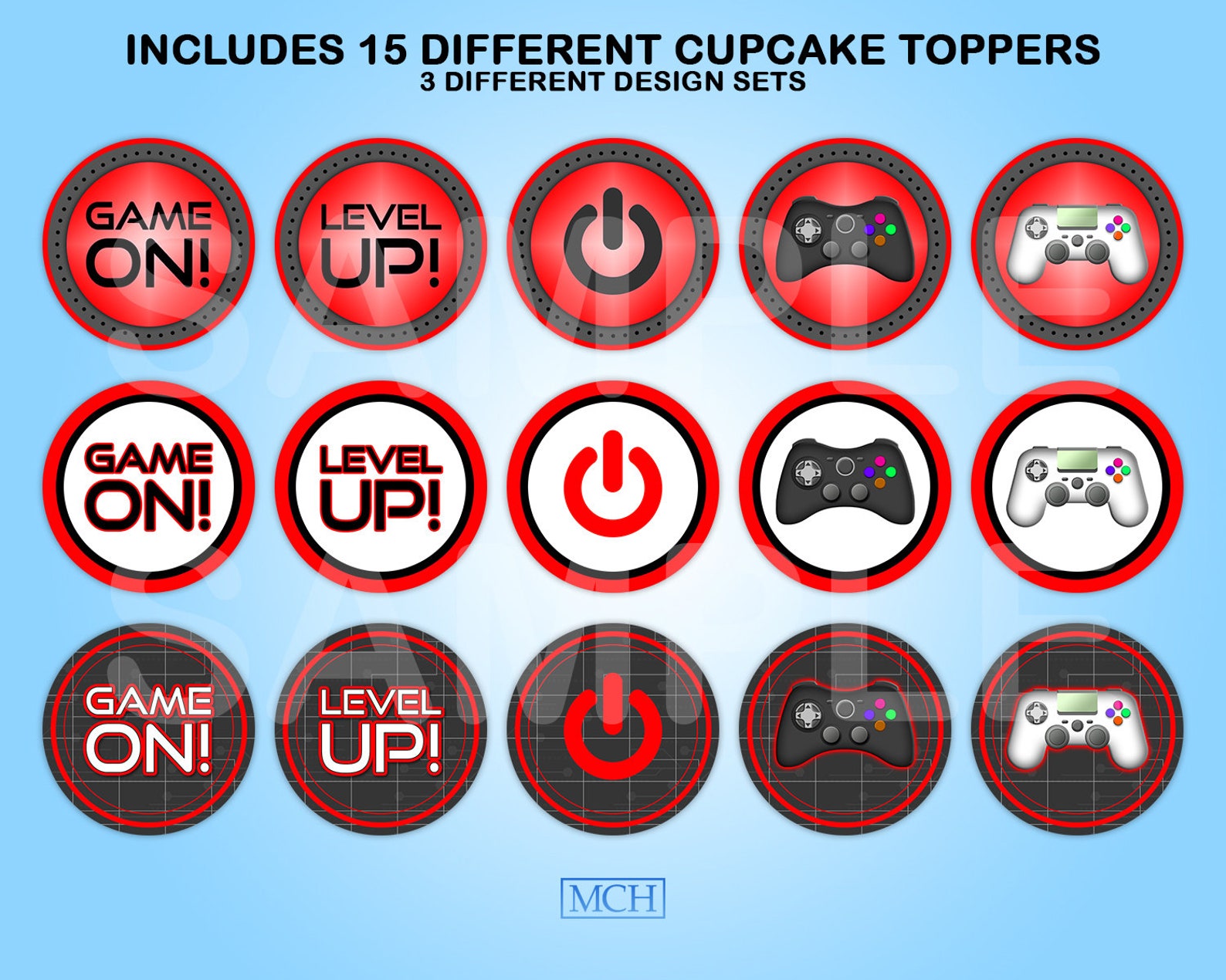 Gamer Party Cupcake Toppers Video Game Party Gaming Treat | Etsy