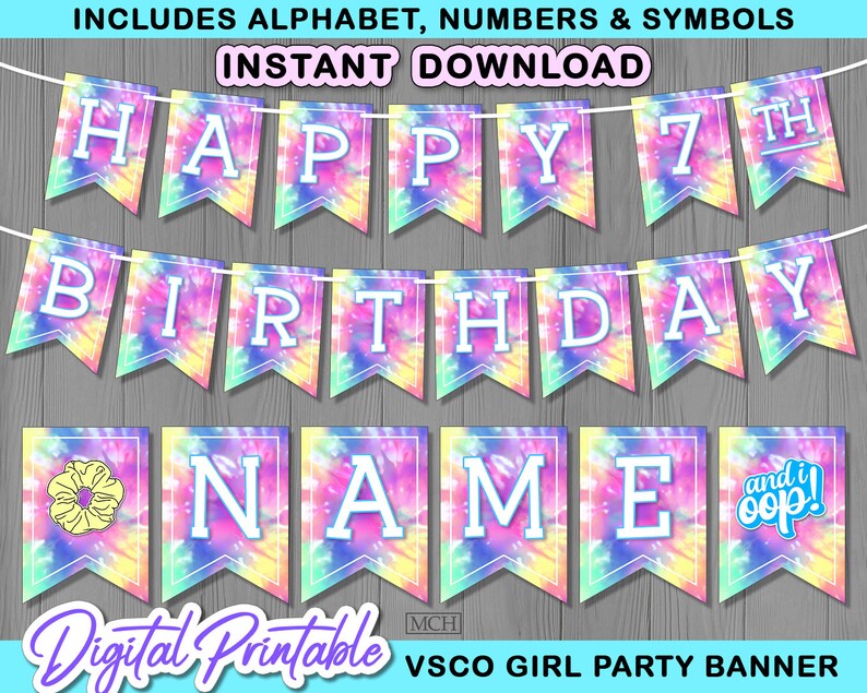 VSCO Girl Party Banner Vscogirl Birthday Vsco Party Backdrop - Etsy
