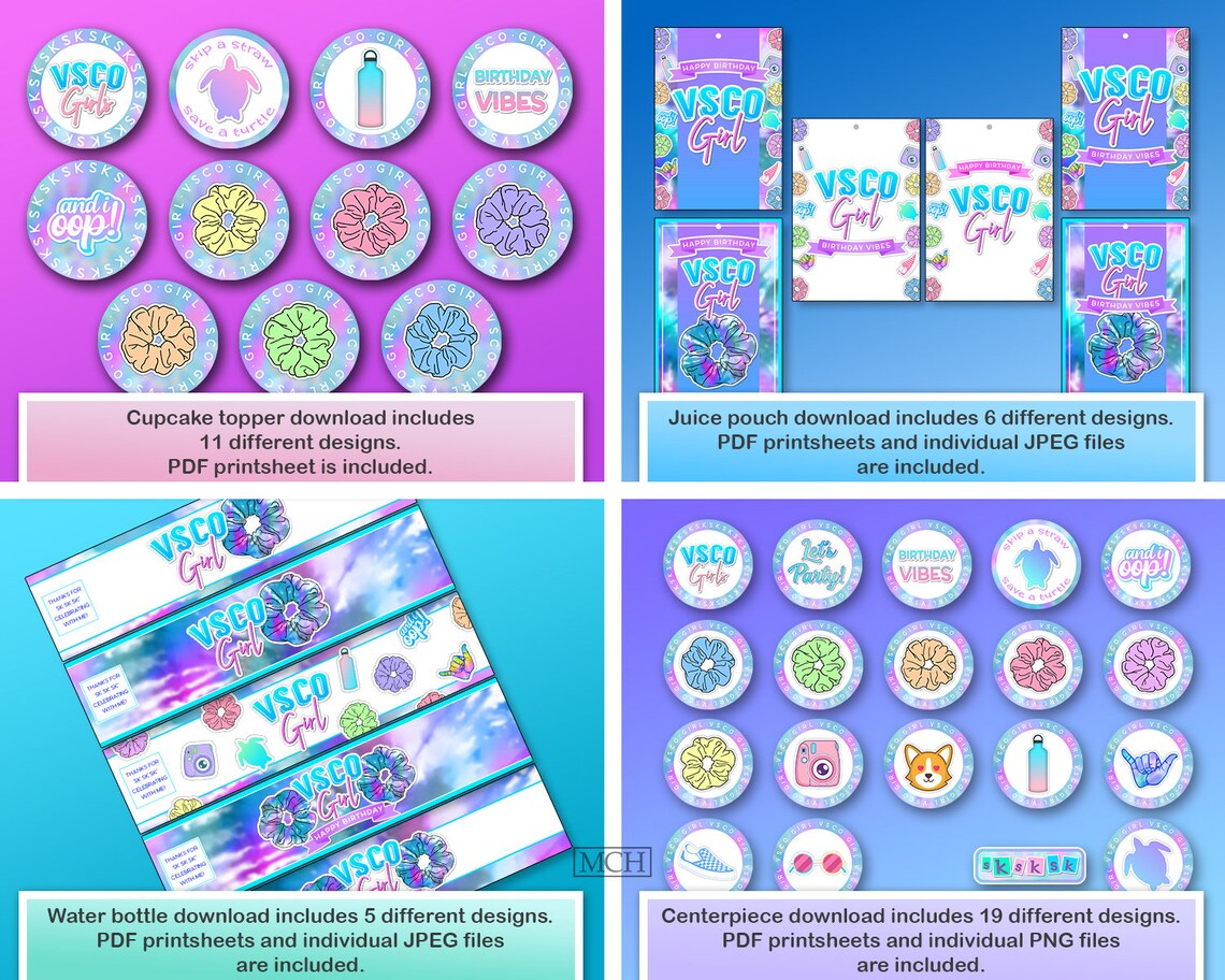 SALE! VSCO Girl Party Pack Bundle Galaxy Series Decorations Vscogirl ...