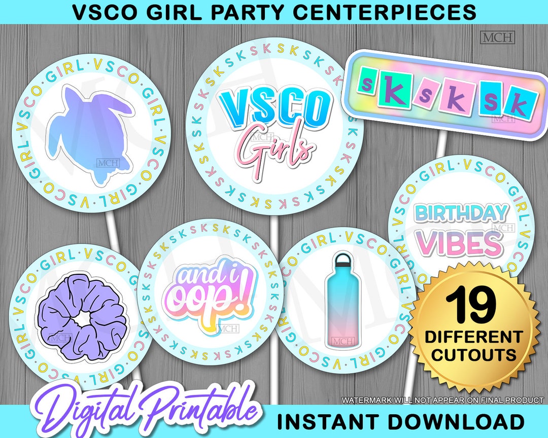 VSCO Girl Party Centres, VscoGirl Anniversaire Vsco Party Cake Topper ...