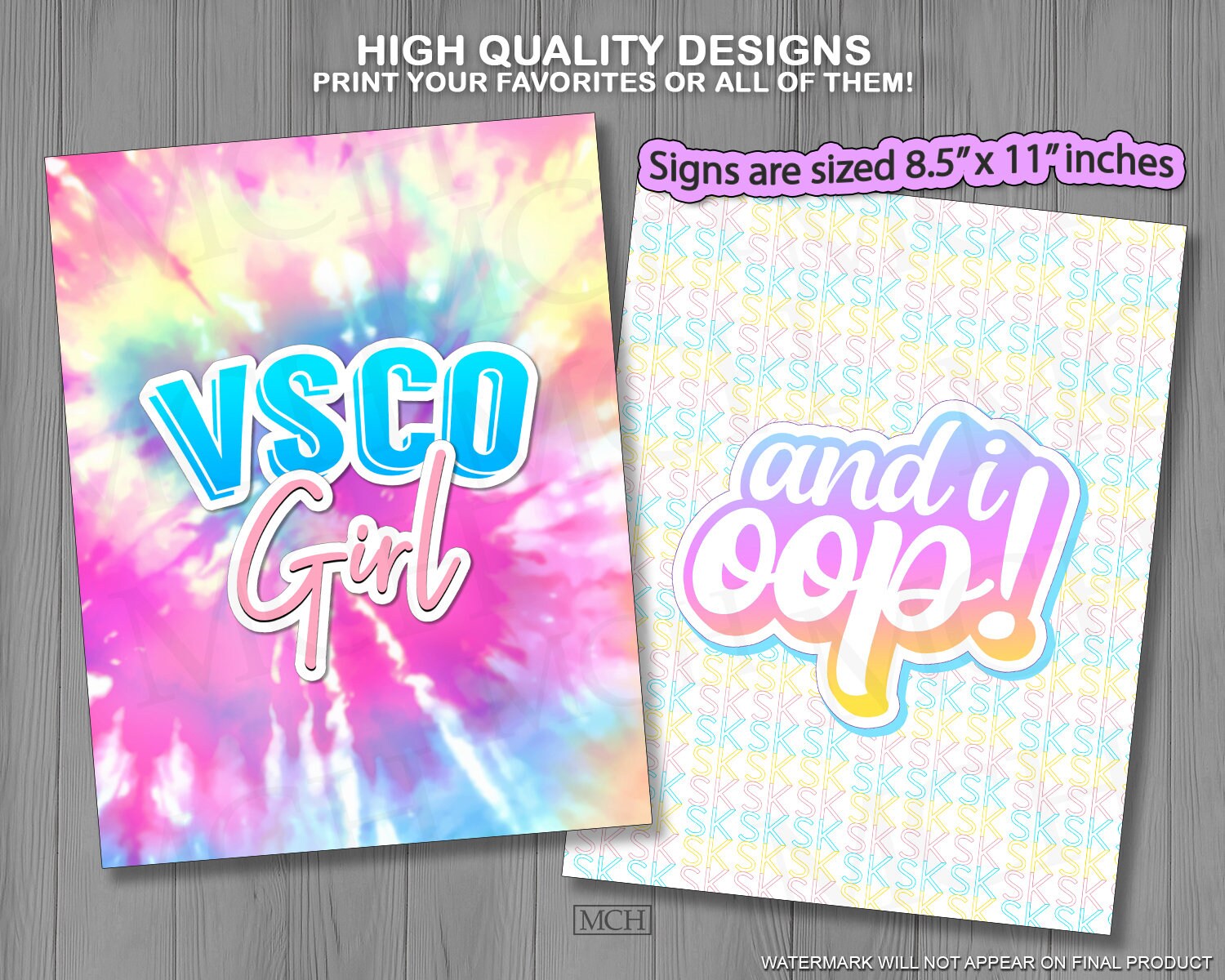 VSCO Girl Party Signs VscoGirl Birthday Vsco Party Table | Etsy