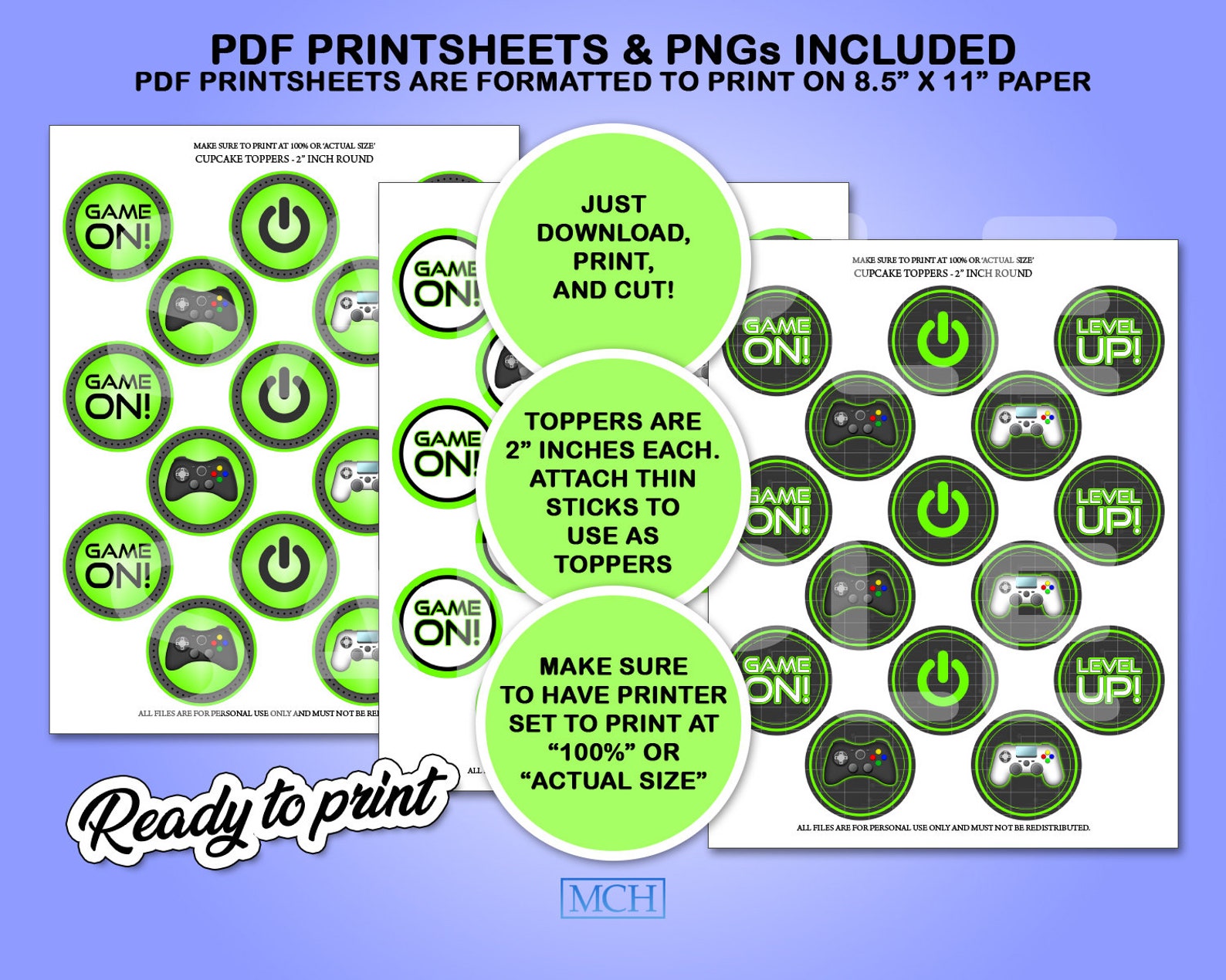 Gamer Party Cupcake Toppers Video Game Party Gaming Treat - Etsy