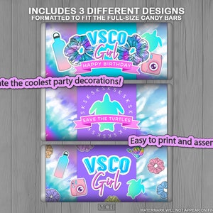 VSCO Girl Party Candy Bar Wrapper Labels, Vscogirl Birthday Vsco Party ...