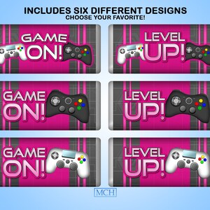 Gamer Party Candy Bar Wrapper Labels, Video Game Party Gaming Chocolate ...