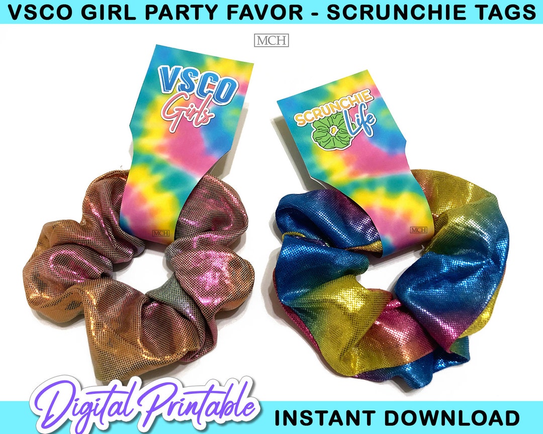 VSCO Girl Party Scrunchie Tags, Vscogirl Birthday Party, Vsco Party ...