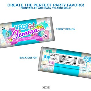 VSCO Girl Party Candy Bar Wrapper Labels Personalized Custom Vscogirl ...