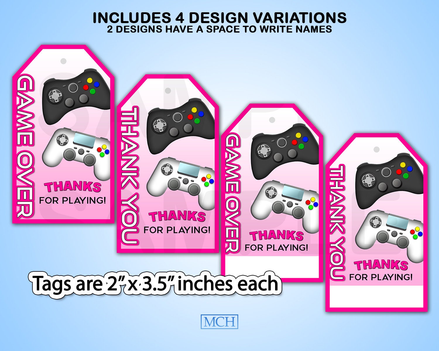 Gamer Party Favor Gift Tags Video Game Party Gaming Birthday - Etsy