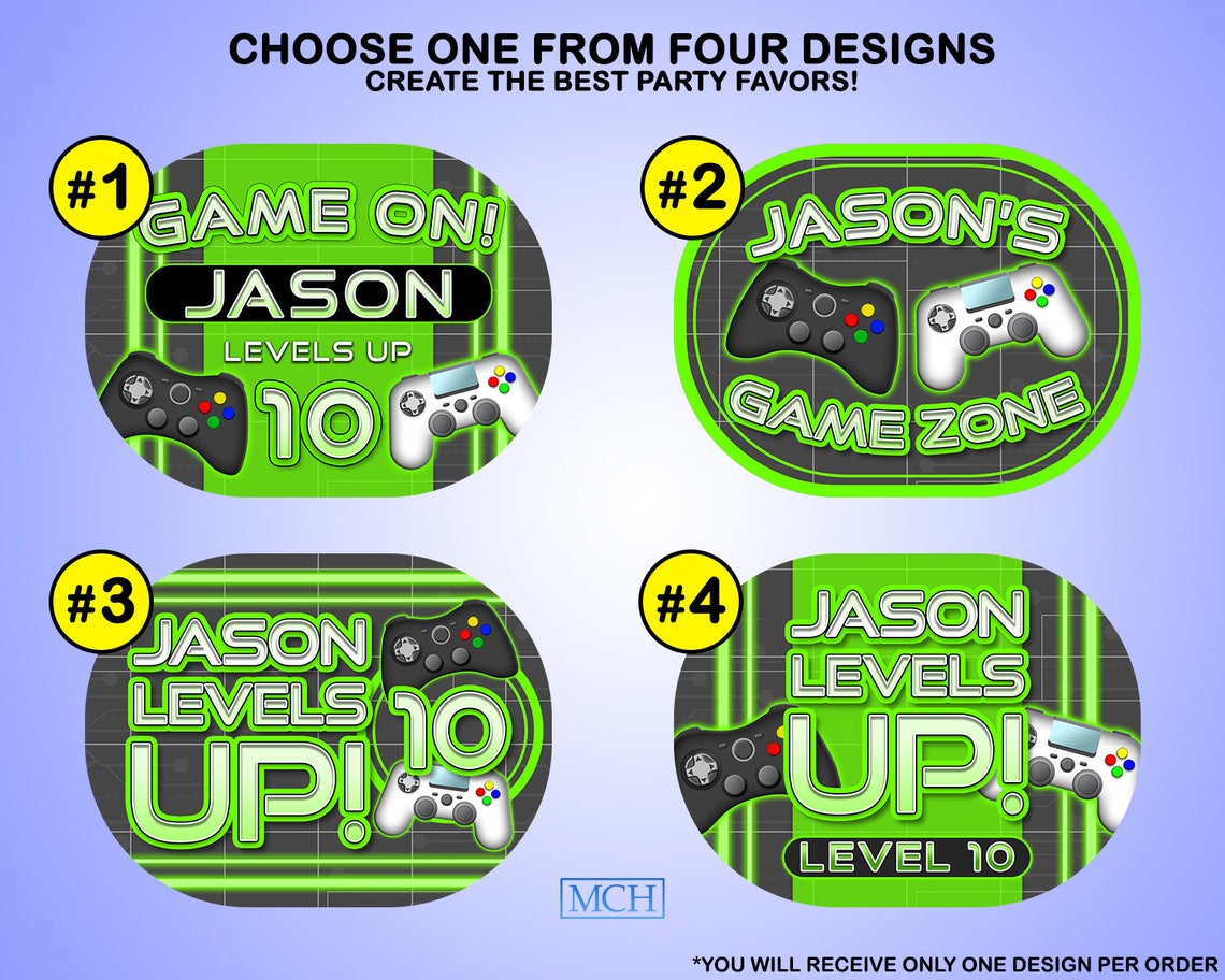 Gamer Party Chips 0.67 Oz Snack Stack Labels & Wrap | Etsy