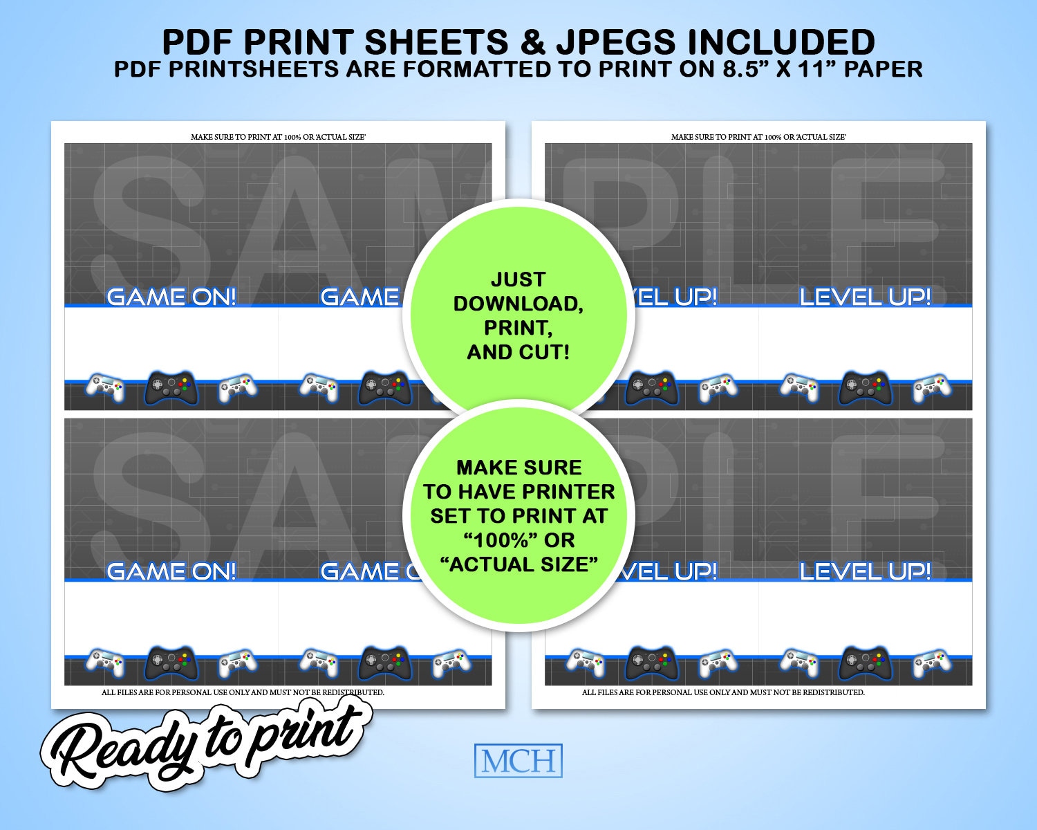 Gamer Party Food Tent Labels, Video Game Party Gaming Birthday ...