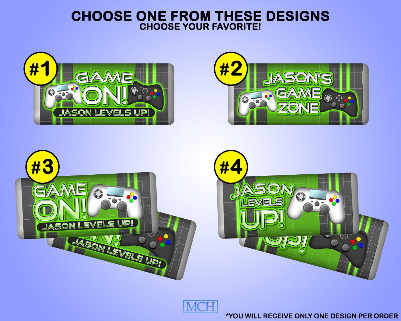 Gamer Party Candy Bar Wrapper Labels Personalized Custom Video Game ...