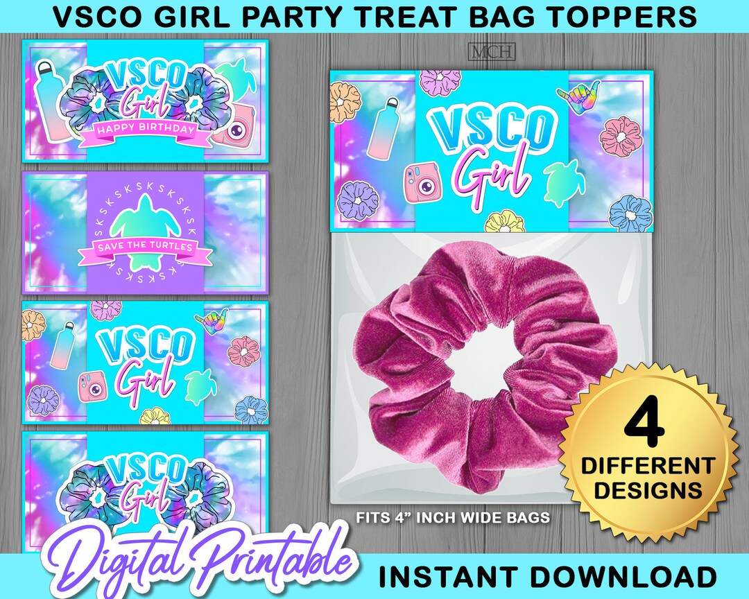 VSCO Girl Party Treat Bag Topper Vscogirl Birthday Vsco Party - Etsy