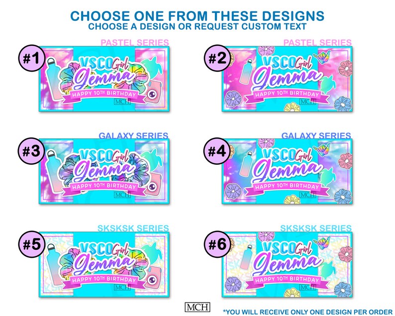 VSCO Girl Party Treat Bag Topper Personalized Custom Vscogirl Birthday ...