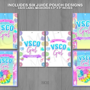 VSCO Girl Party Drink 6 Oz. Juice Pouch Wrapper Labels, Vscogirl ...