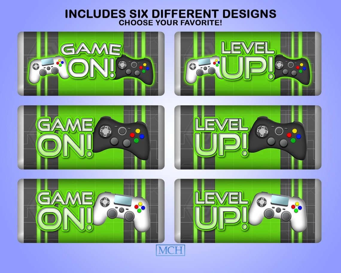 Gamer Party Candy Bar Wrapper Labels Video Game Party Gaming - Etsy
