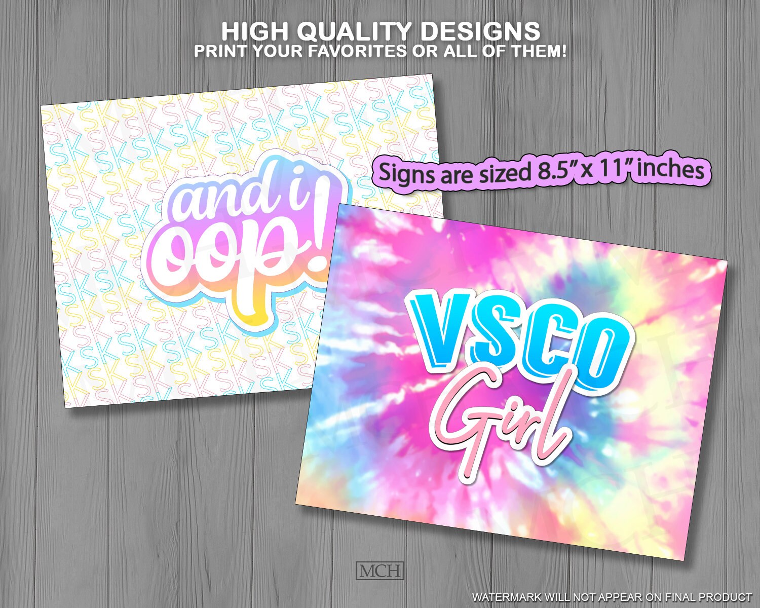 VSCO Girl Party Signs VscoGirl Birthday Vsco Party Table | Etsy