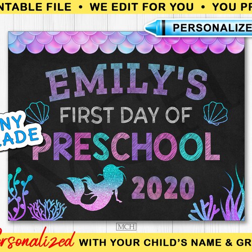 First Day of School Chalkboard Sign Unicorn Girl 1st Day of - Etsy