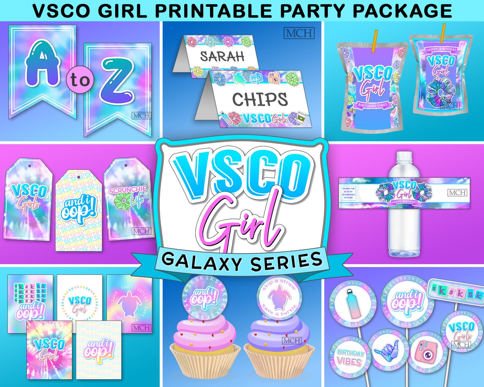 SALE VSCO Girl Party Pack Bundle Galaxy Series Decorations | Etsy