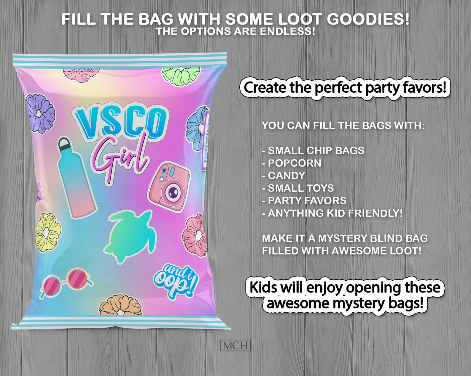 VSCO Girl Party Chip Bag Wrapper Labels, Vscogirl Birthday Vsco Party ...