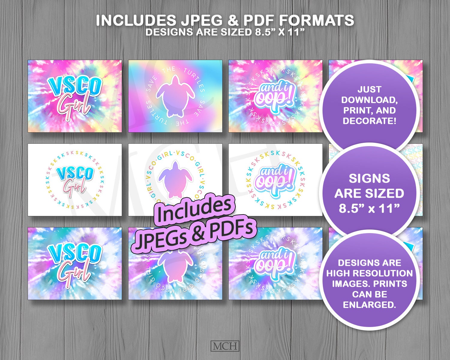 VSCO Girl Party Signs Vscogirl Birthday Vsco Party Table | Etsy